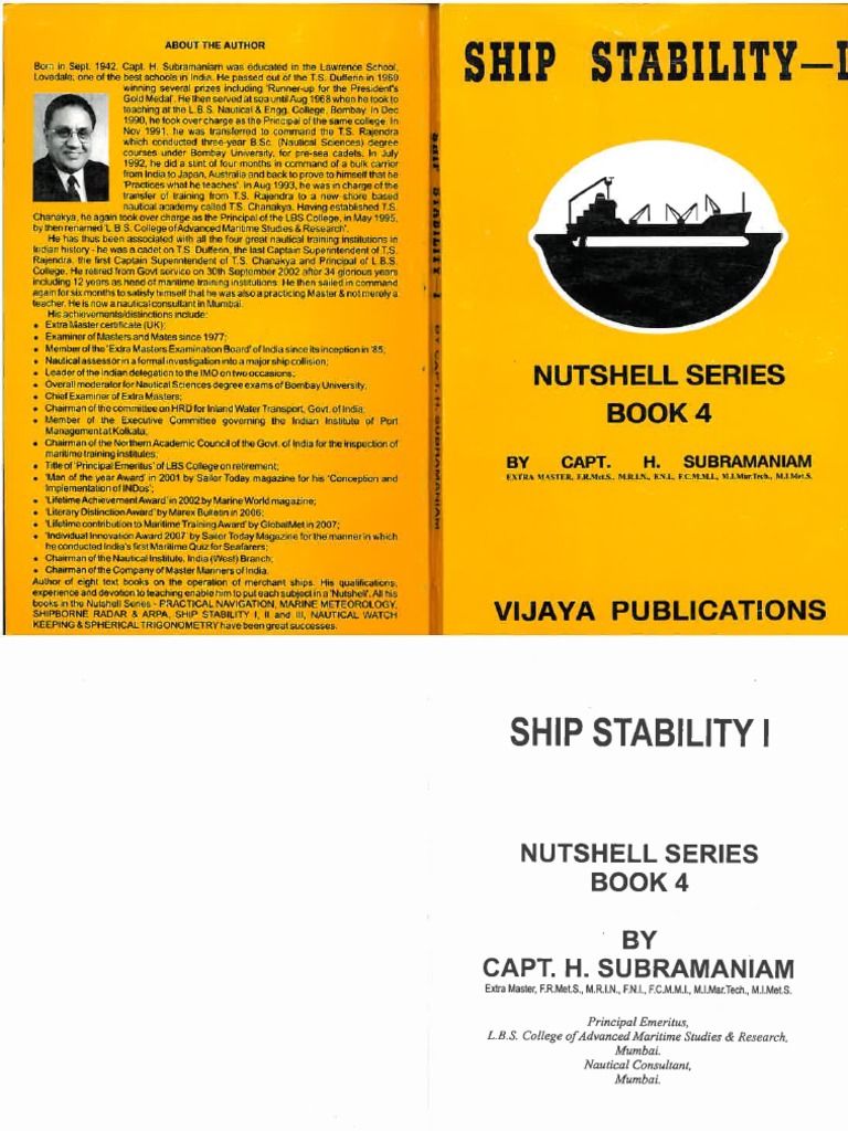 Ship Stability I Nutshell Series Book 4 Capt H Subramaniam 2010 | PDF