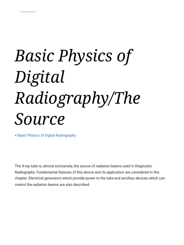 Basics of Digital Radiography Physics | PDF | Rectifier | X Ray