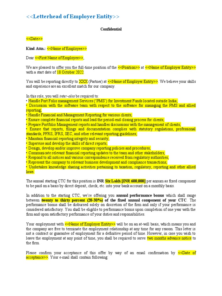 Sample-Job Offer Letter | PDF | Regulatory Compliance | Economies