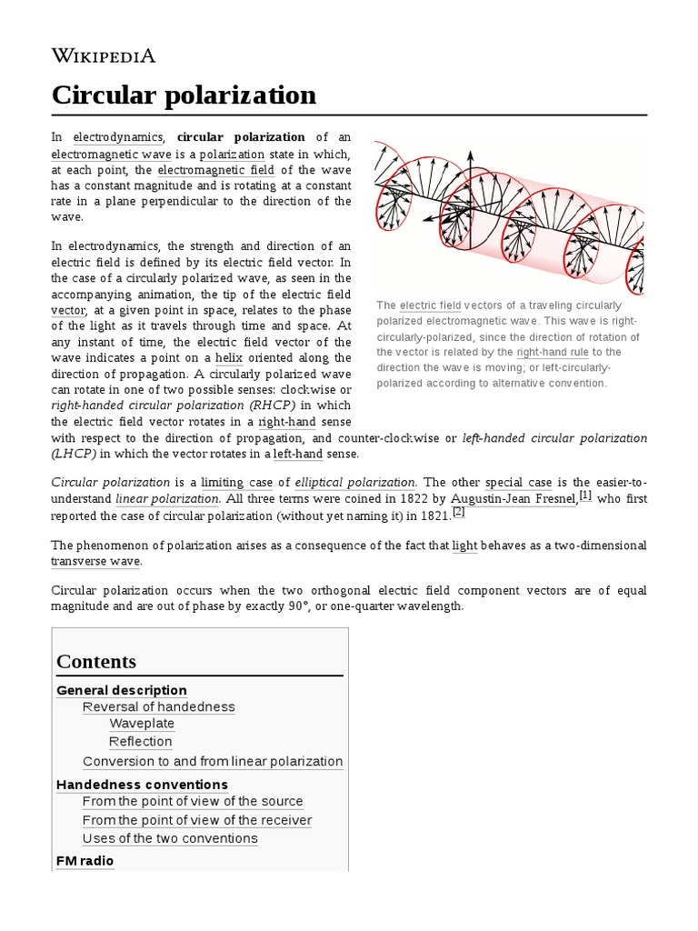 Circular Polarization | PDF | Polarization (Waves) | Optics