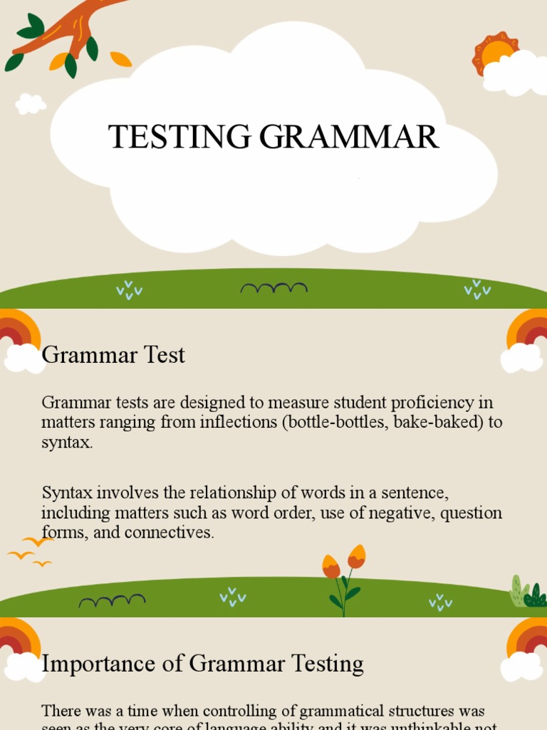 W7. Testing Grammar | PDF | Test (Assessment) | Grammar