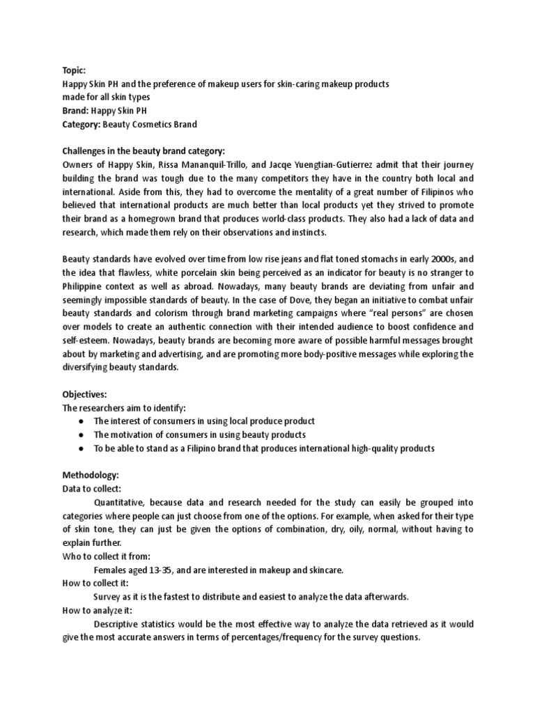 Research Topic & Objectives-1 | PDF | Brand | Cosmetics