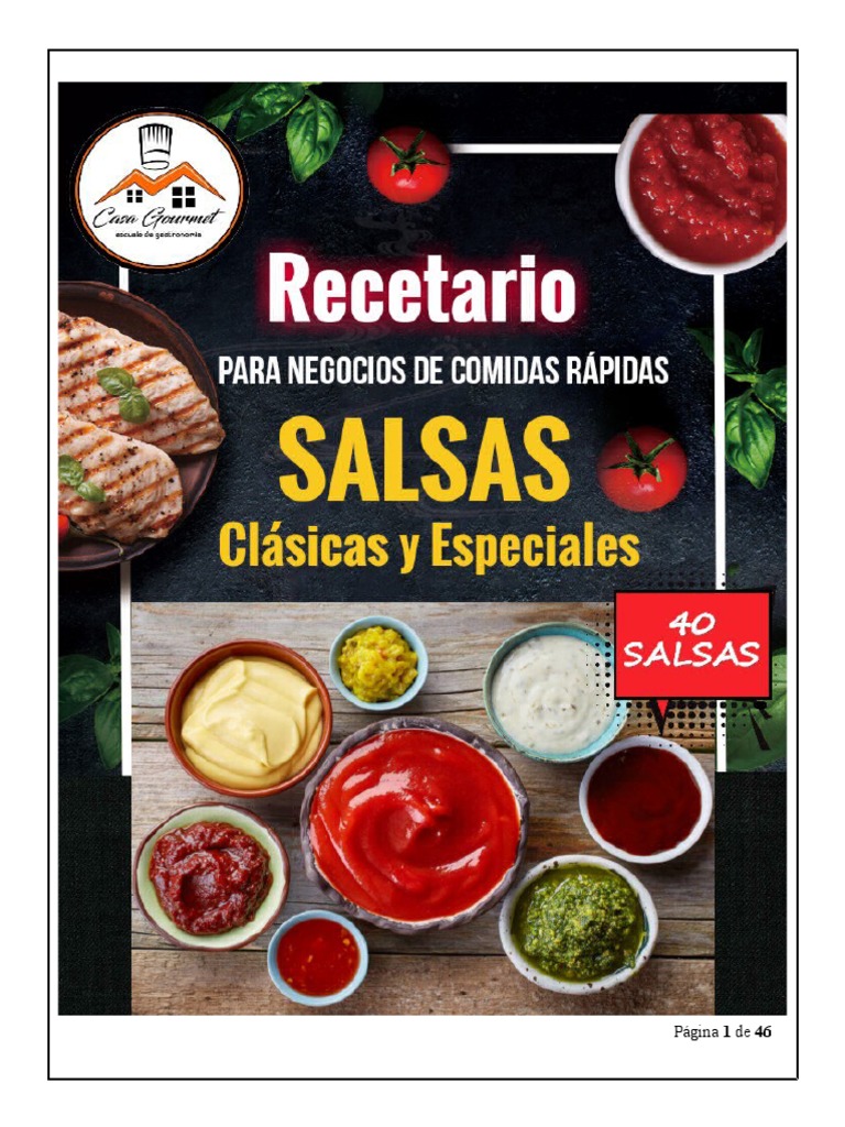 Recetario de Salsas Clásicas y Especiales | PDF | Salsa | Mayonesa