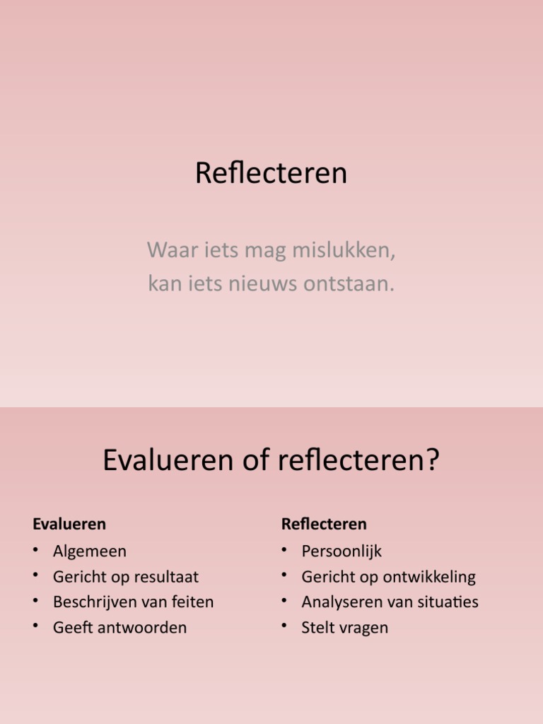 Reflecteren Proeve | PDF
