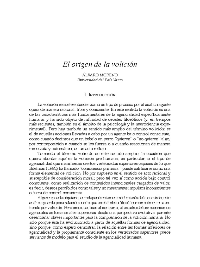 El Origen de La Volición | PDF | Las emociones | Evolución