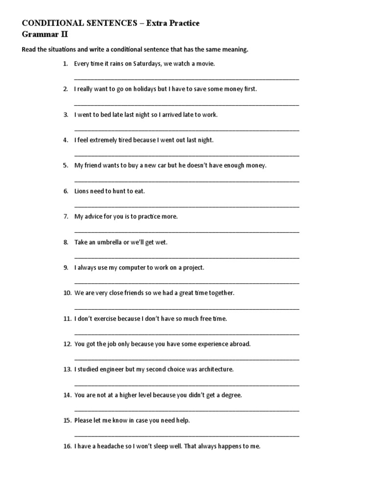CONDITIONAL SENTENCES - Extra Practice | PDF
