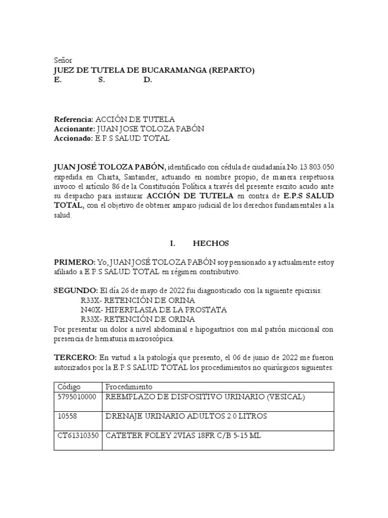 Tutela - Salud | PDF