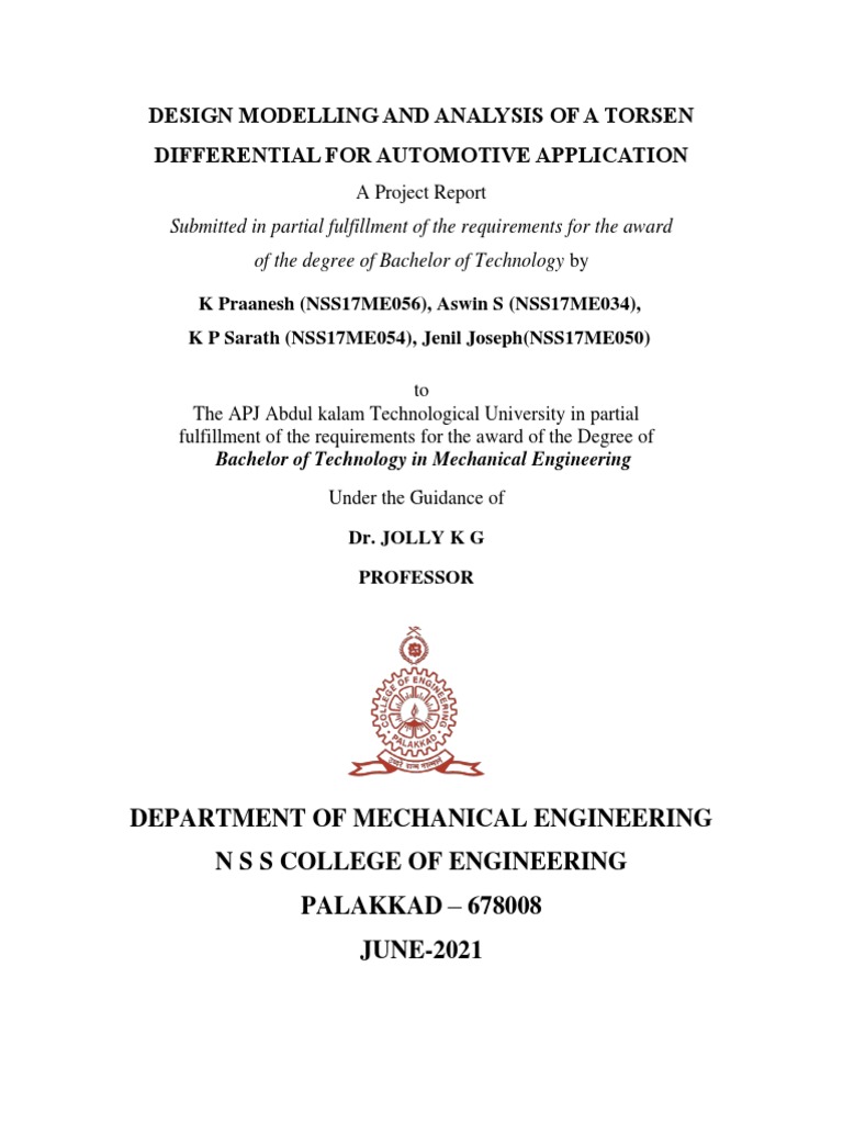 Project Report G4 (V3) | PDF | Gear | Vehicles