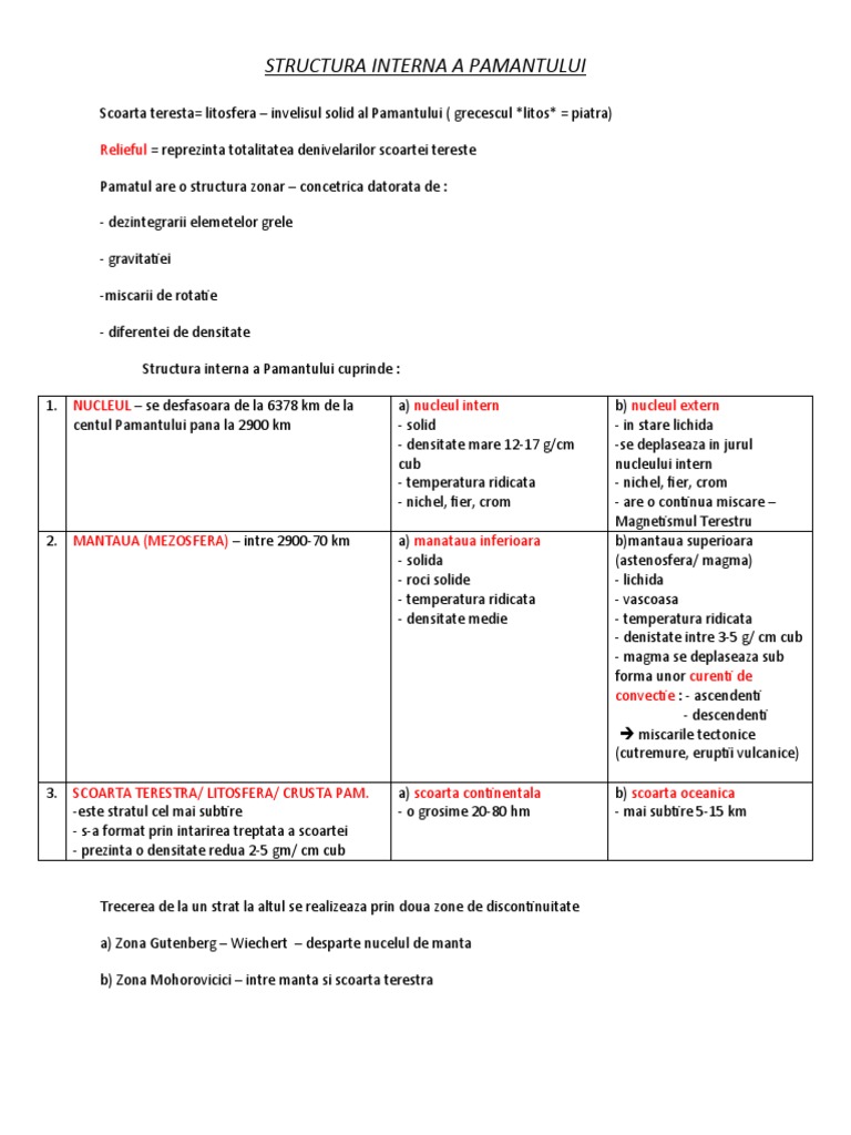 Structura Interna A Pamantului | PDF