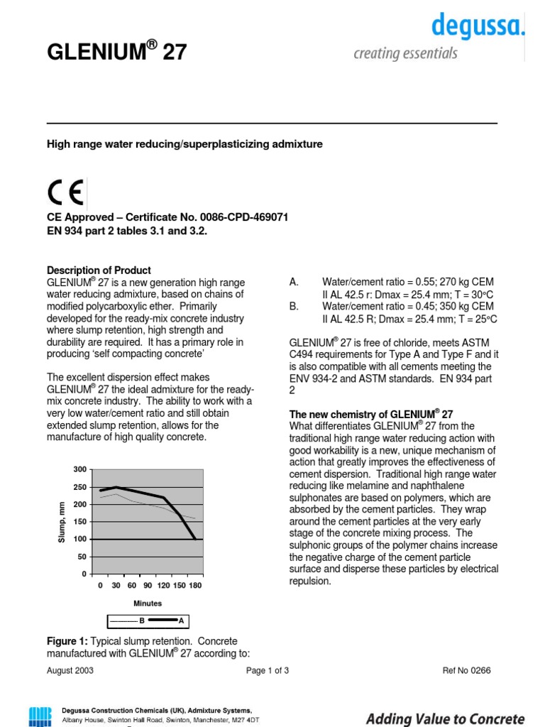 Glenium 27 | PDF | Concrete | Cement
