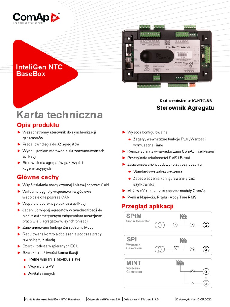 InteliGenNTC BaseBox Datasheet POL | PDF