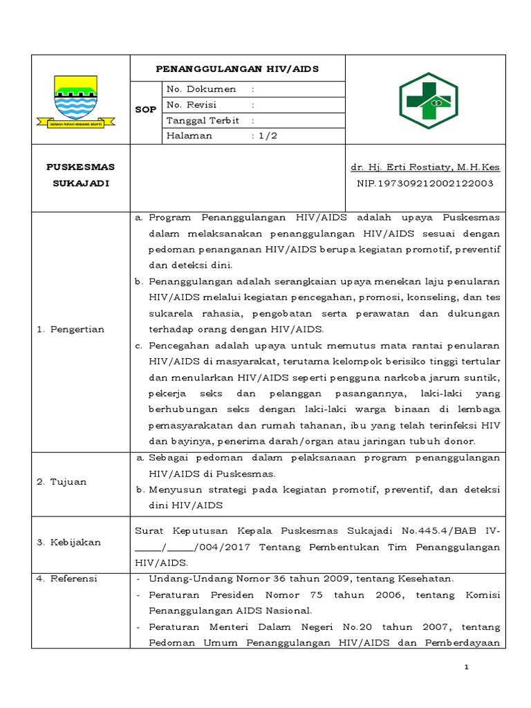 Sop Penanggulangan Hiv | PDF | Pengembangan Diri | Sains & Matematika