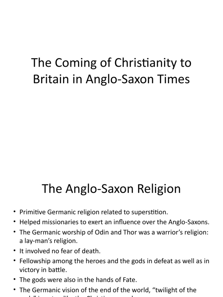 The Coming of Christianity To Britain in Anglo-Saxon | Download Free ...