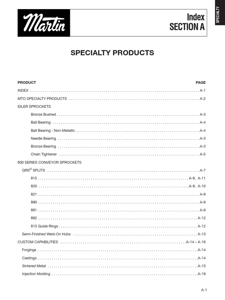 Specialty | PDF | Manufactured Goods | Mechanical Engineering