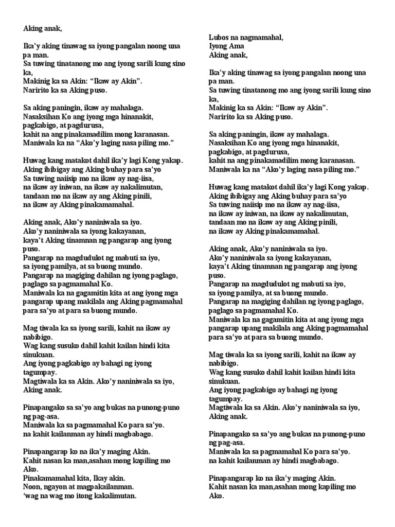 Letter Aking Anak | PDF