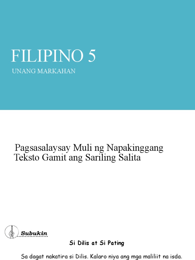 Filipino 5 q1 w6 | PDF
