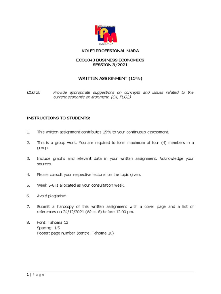 ECO1043 - Written Assignment (15%) Session 3 - 2021 | PDF | Prices