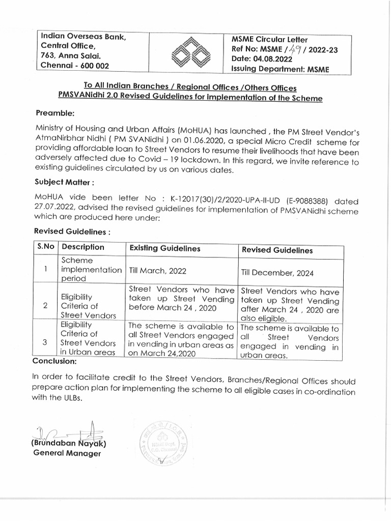 PMSVANIDHI 2.0 Revised Guidelines | PDF