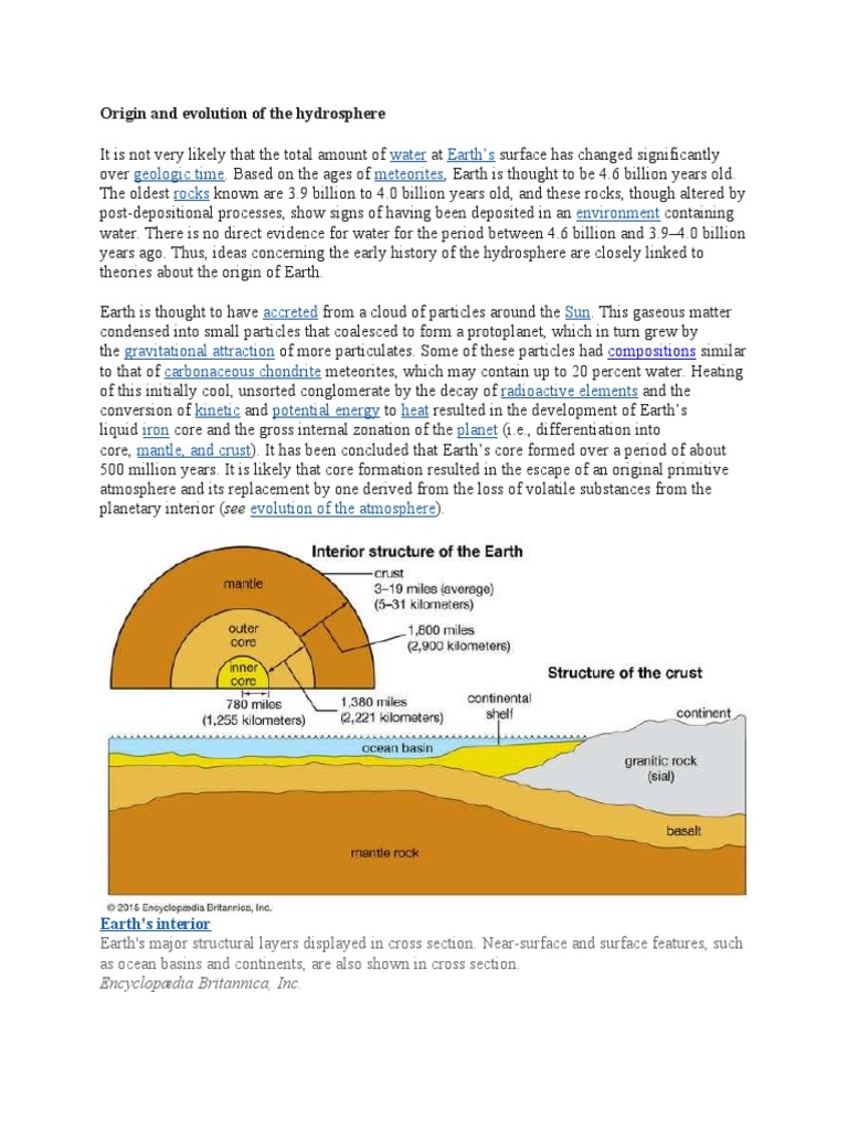 Origin and Evolution of The Hydrosphere | PDF