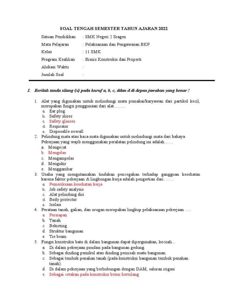 PTS Gasal PPBKP Xi BKP | PDF