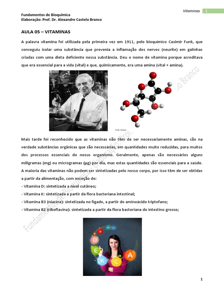 Aula 05 BIOQ - Vitaminas | PDF | Vitamina | Vitamina B12