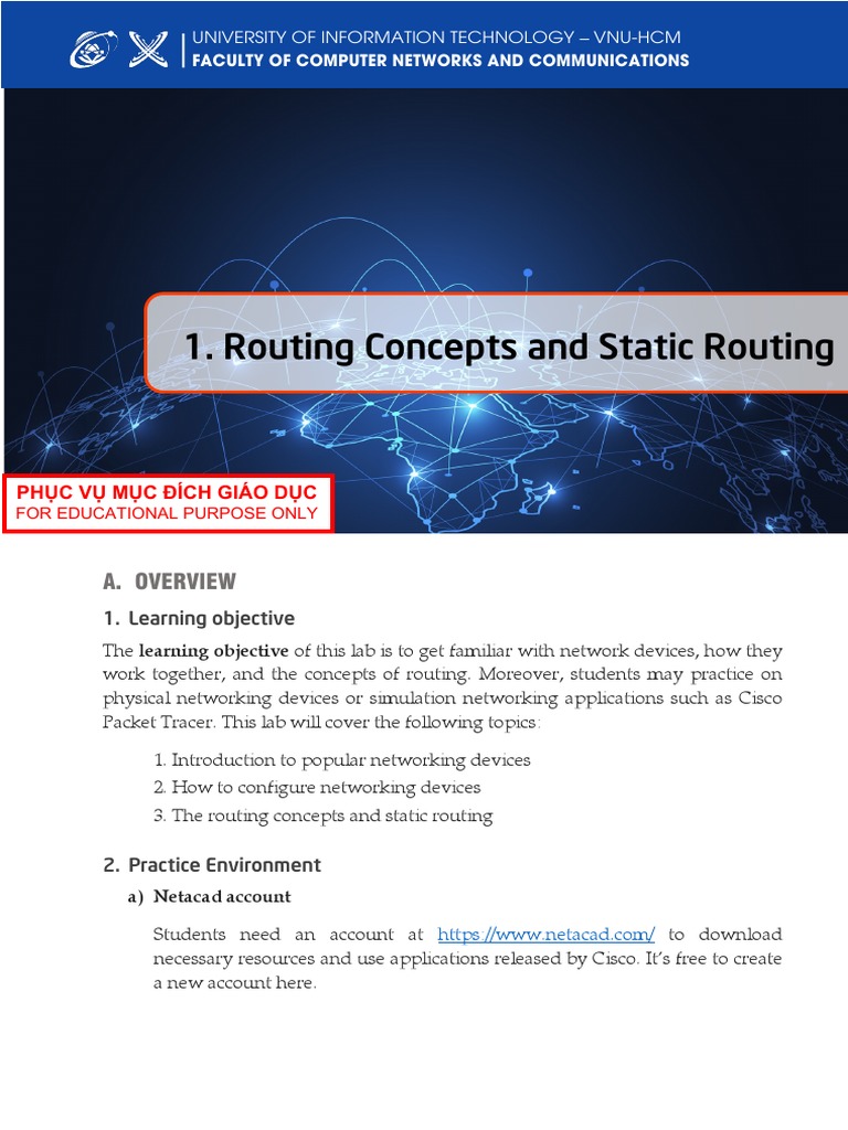 Lab01 - Routing Concepts and Static Routing | PDF | Computer Network | Ip Address