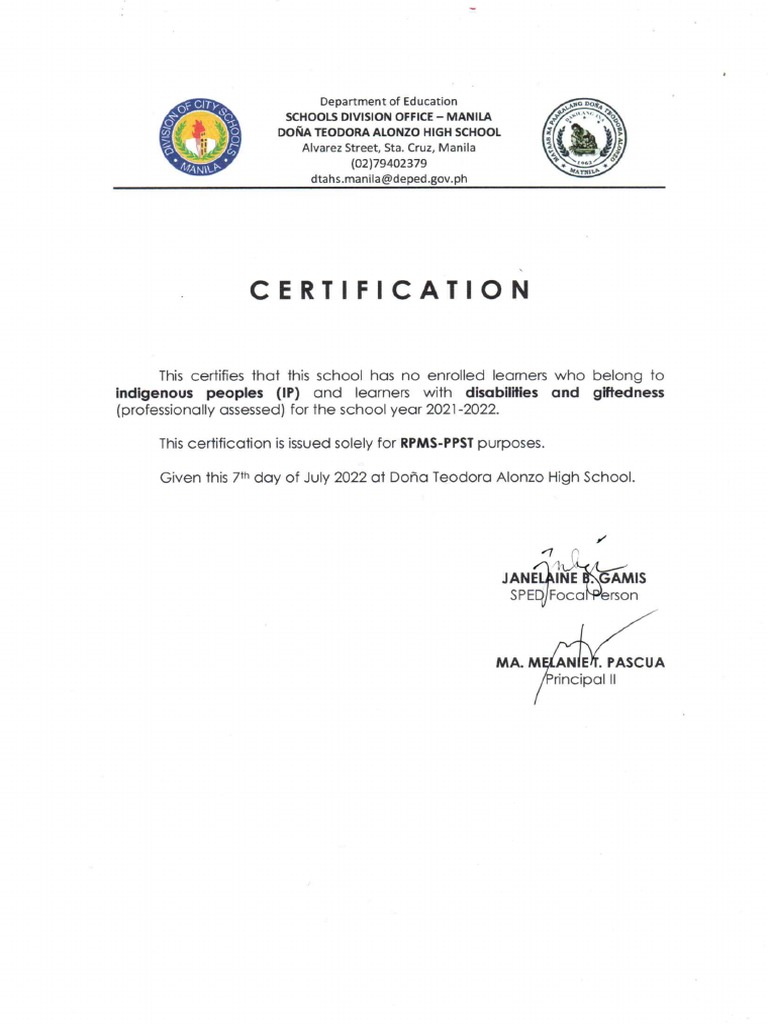 SPED - IP Certification | PDF