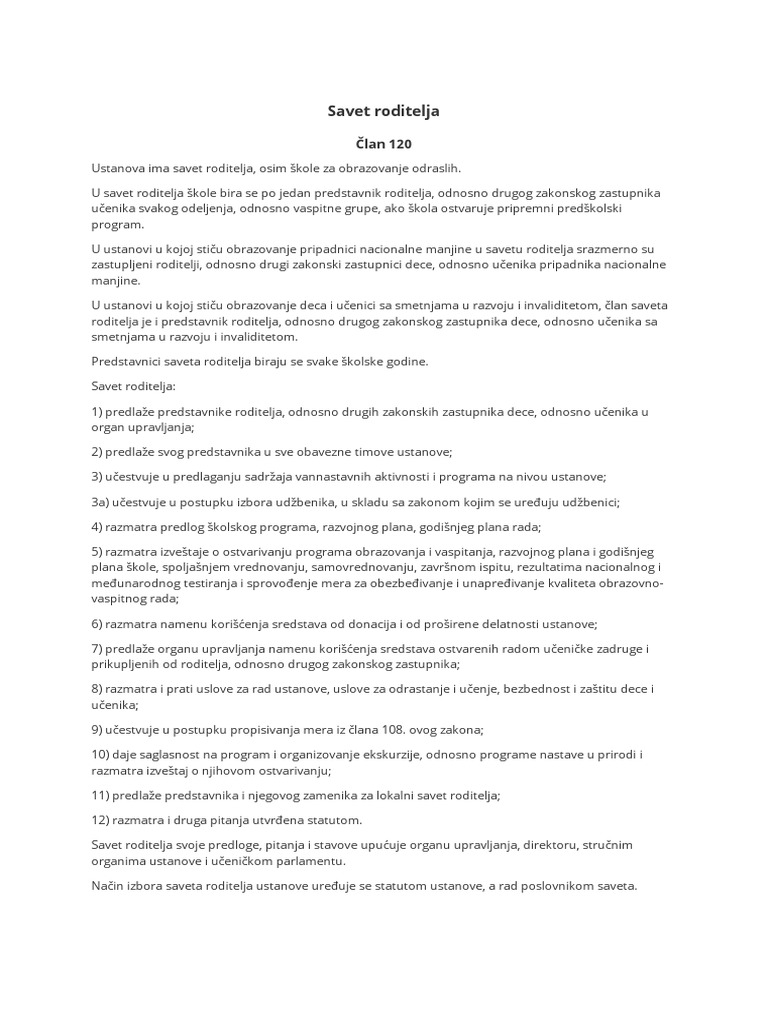 Savet Roditelja | PDF