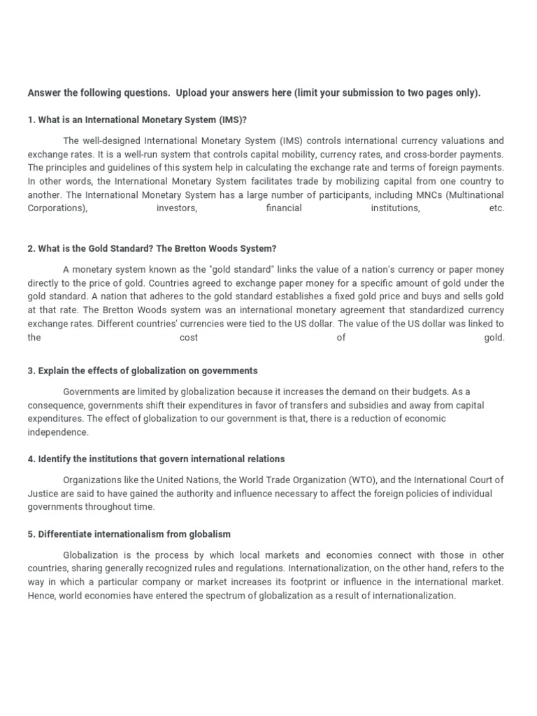 INDIVIDUALASSIGNMENT3 | PDF | Money | Gold Standard
