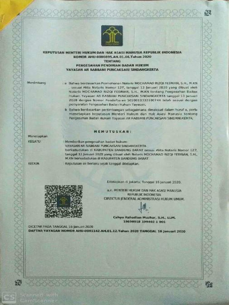 Akte Notaris Dan Kemenkumham Compressed | PDF