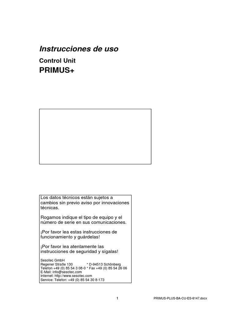 2017 Control Separador de Metales - Programacion, Primus Sesotec | PDF | Relé | Electrónica