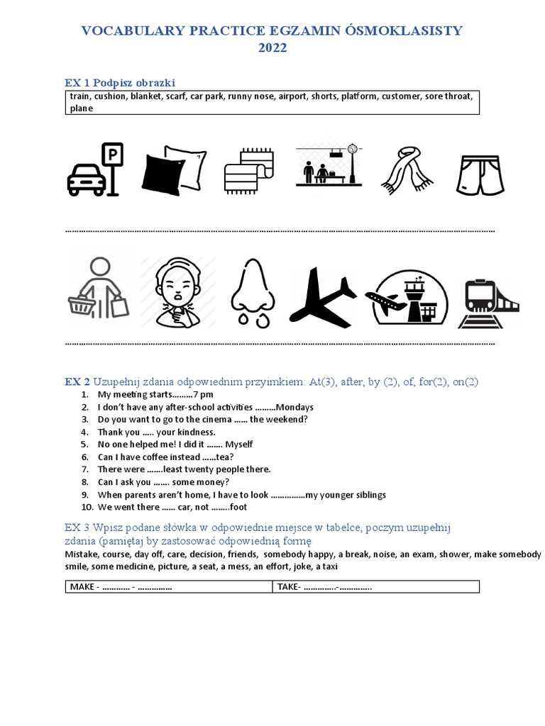 Vocabulary Practice for 8th Grade Exam | PDF