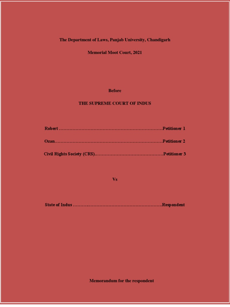 MOOT MEMORIAL [ RESPONDENT ] | PDF