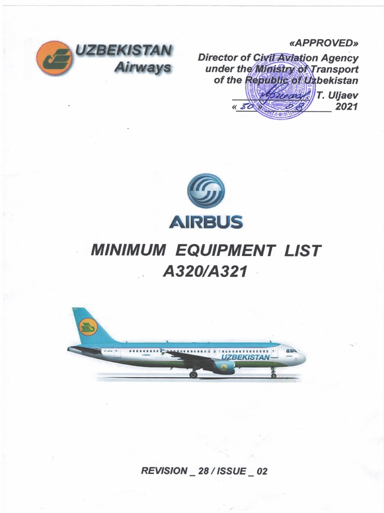 A320/A321 Minimum Equipment List Rev 28 | PDF
