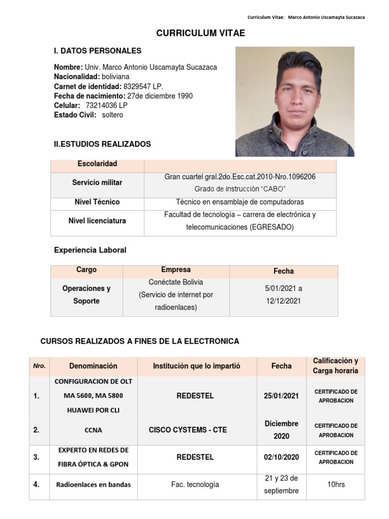 CURRICULUM VITAE MARCO 2021 Mas Respaldo | PDF