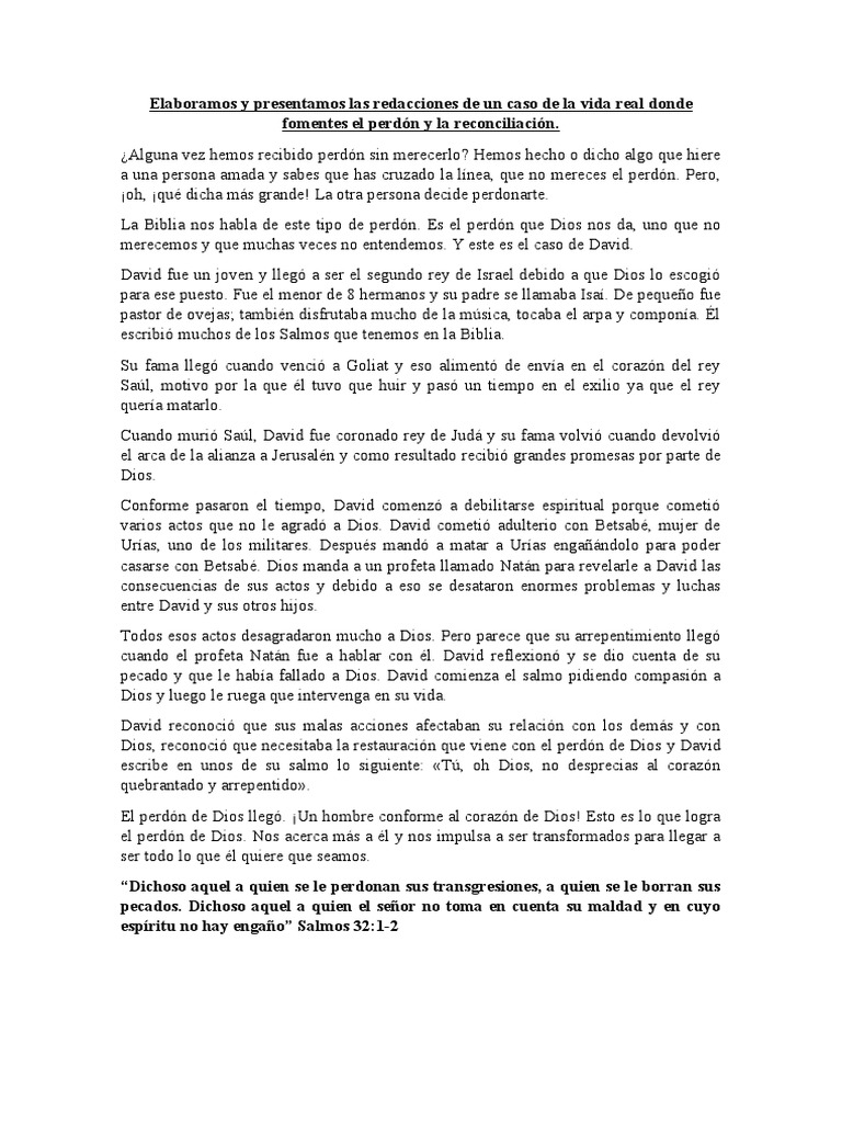Perdón Reconciliación | PDF | David