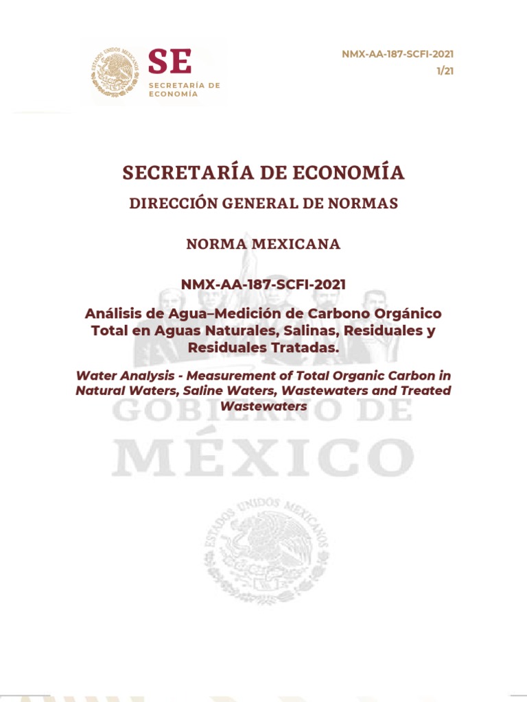 NMX Aa 187 Scfi 2021 | PDF