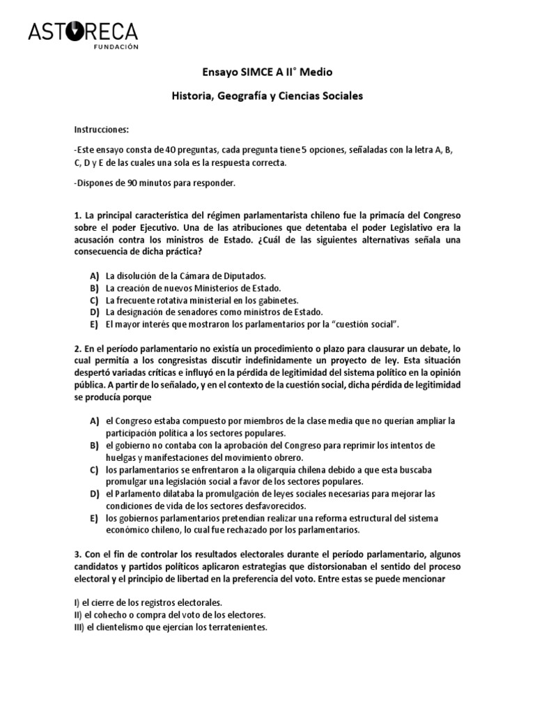 Ensayo Simce A II° Historia | PDF | Vanguardia | Totalitarismo