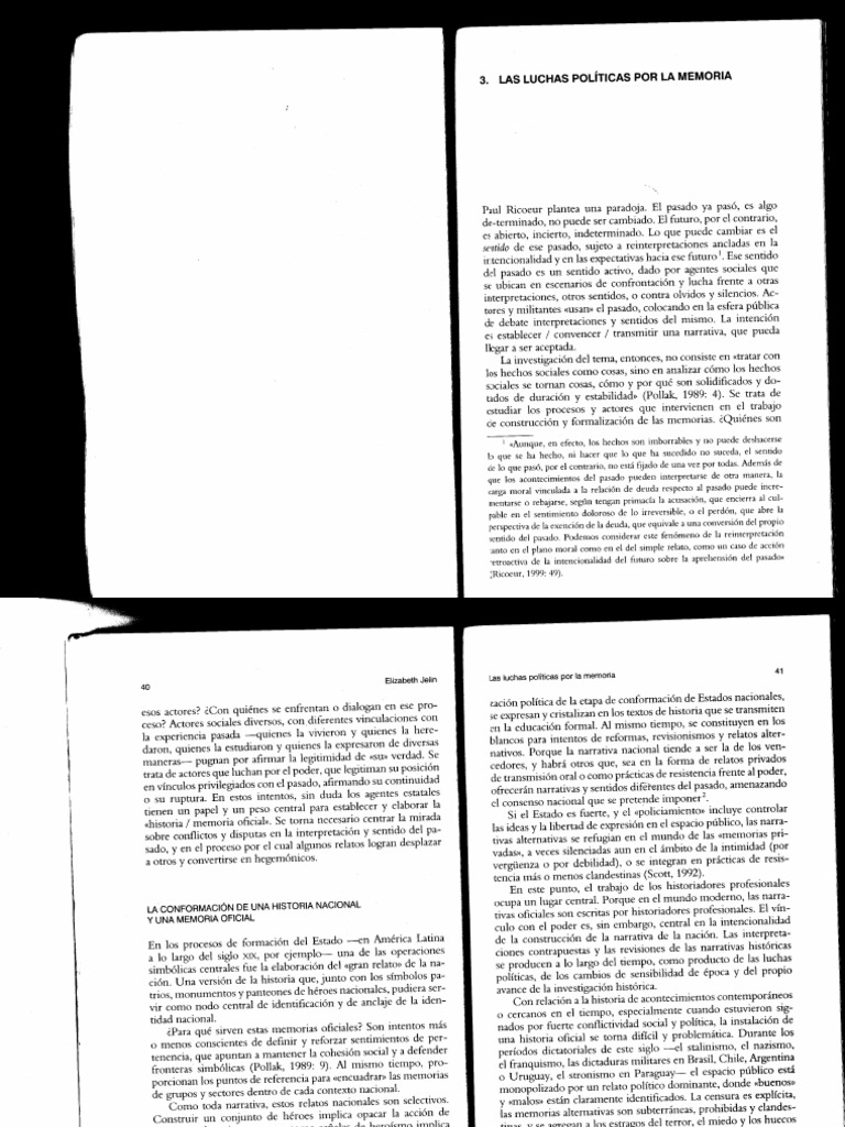 Jelin, Elizabeth - Las Luchas Políticas Por La Memoria | PDF