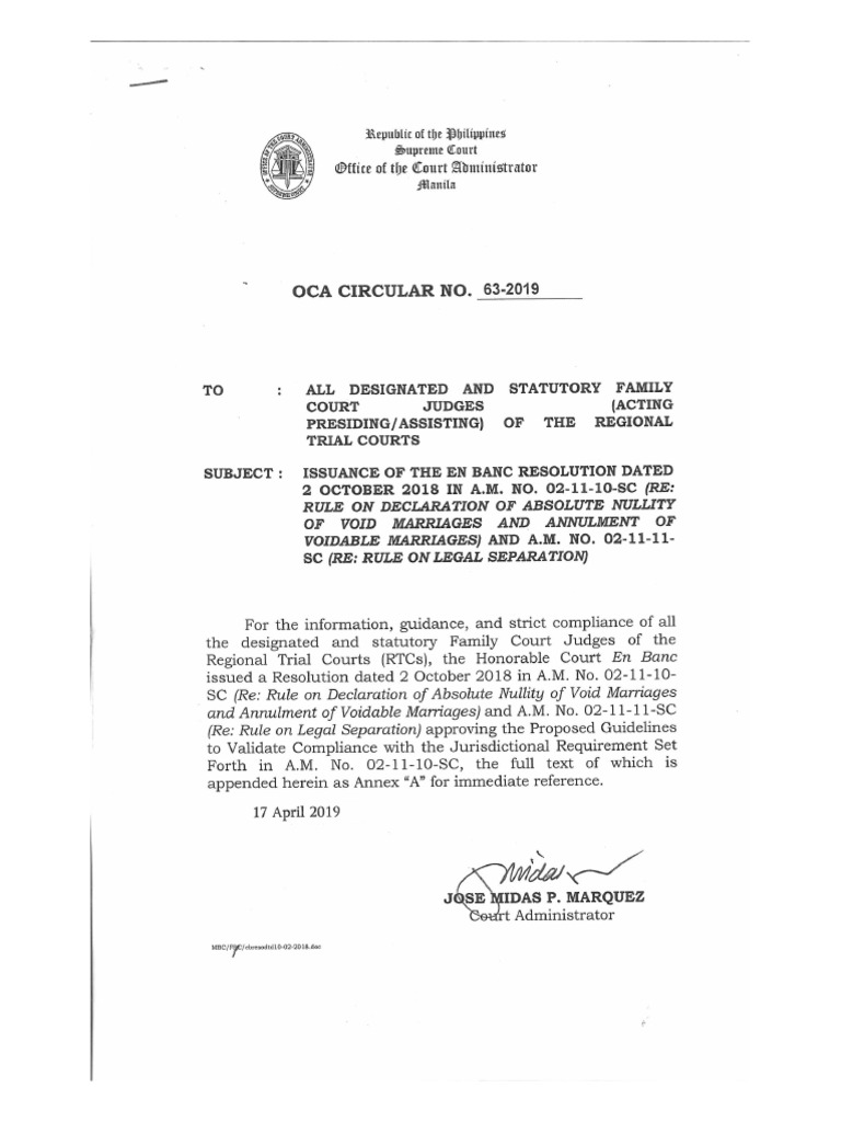 Oca Circular 63-2019 | PDF