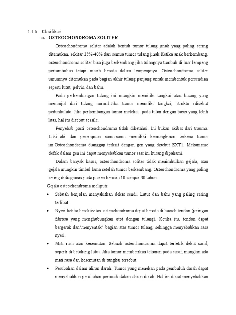 Multiple Osteochondromatosis: Gejala dan Risiko | PDF | Pengembangan ...