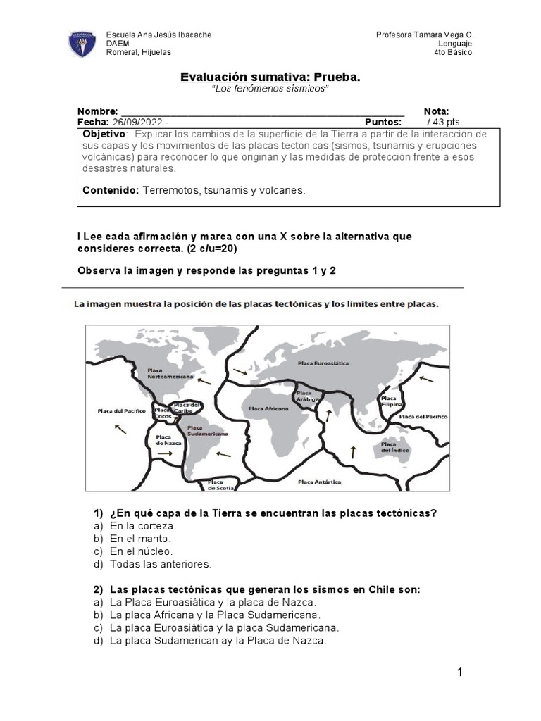 Hojas De Trabajo Sobre Terremotos Y Volcanes Terremotos | Ready.gov