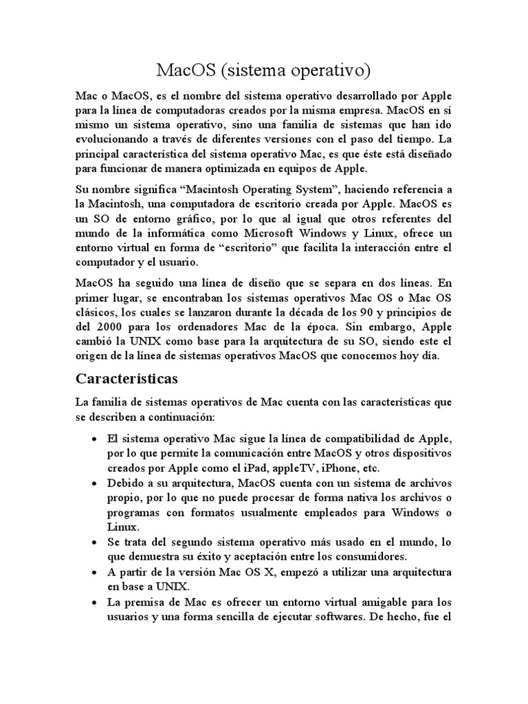 Mac OS | PDF | Mac OS | Sistema operativo