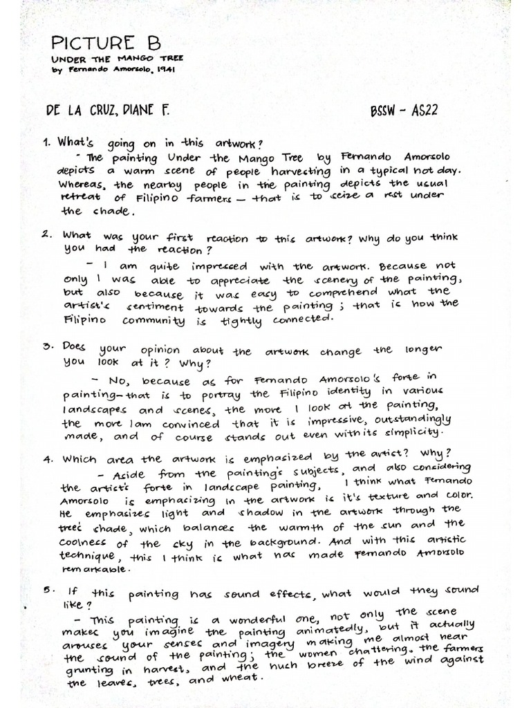 Under The Mango Tree Painting Analysis | PDF