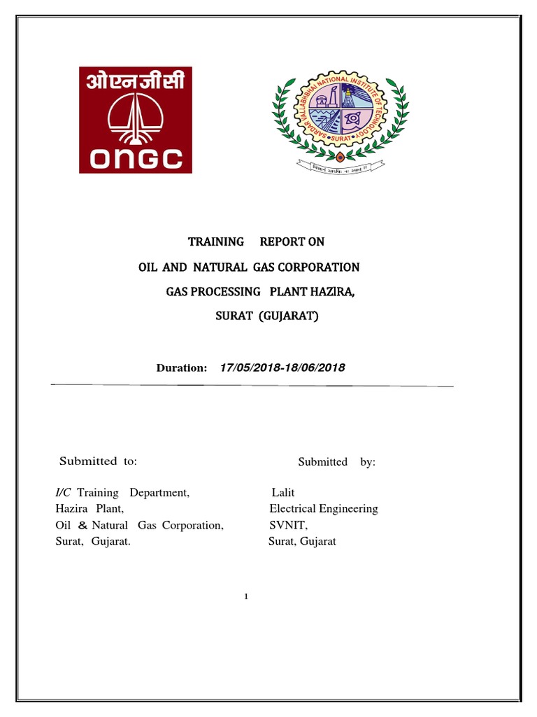 ONGC Hazira Gas Processing Training Report | PDF | Gas Turbine ...