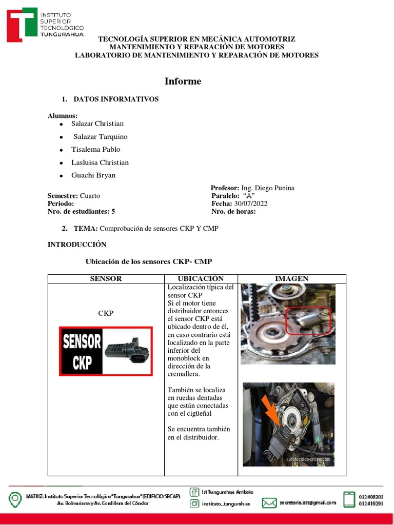 Informe de Taller CKP y CMP | PDF