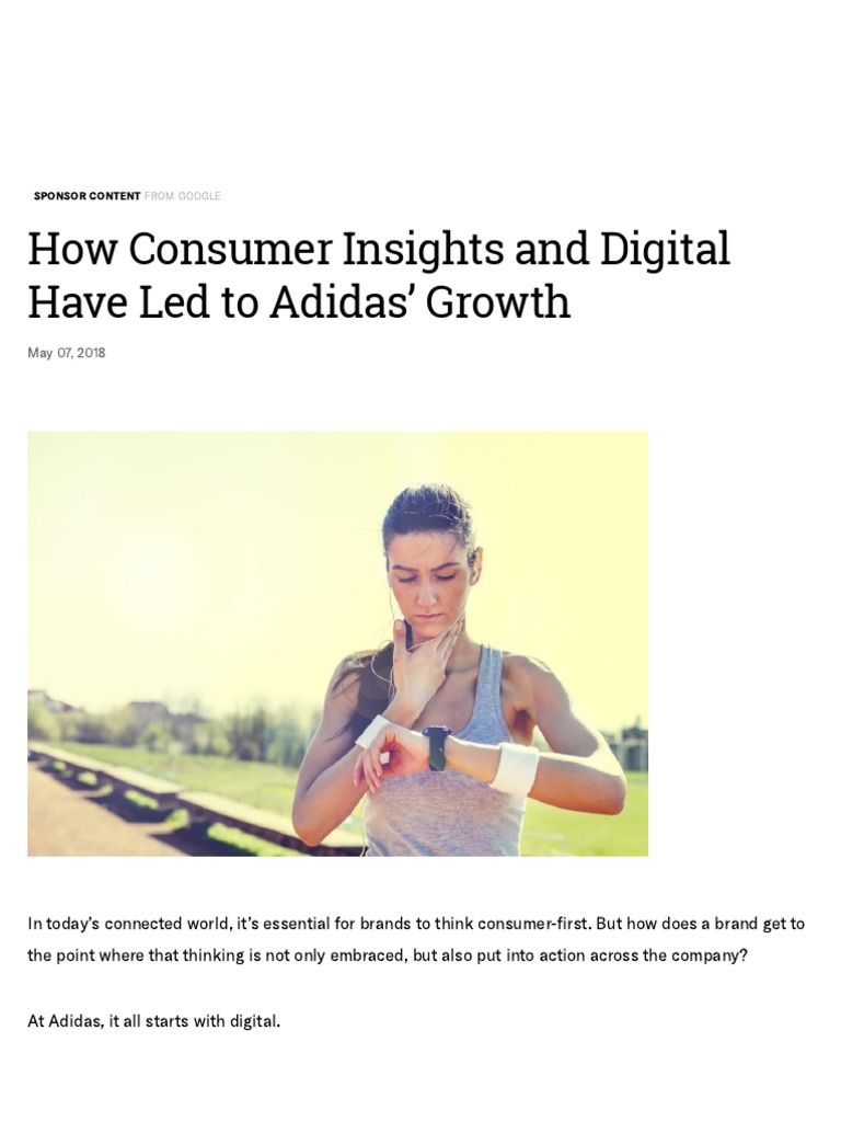 How Consumer Insights and Digital Have Led To Adidas' Growth | PDF