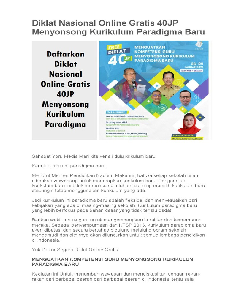 Diklat Gratis 40 JP | PDF
