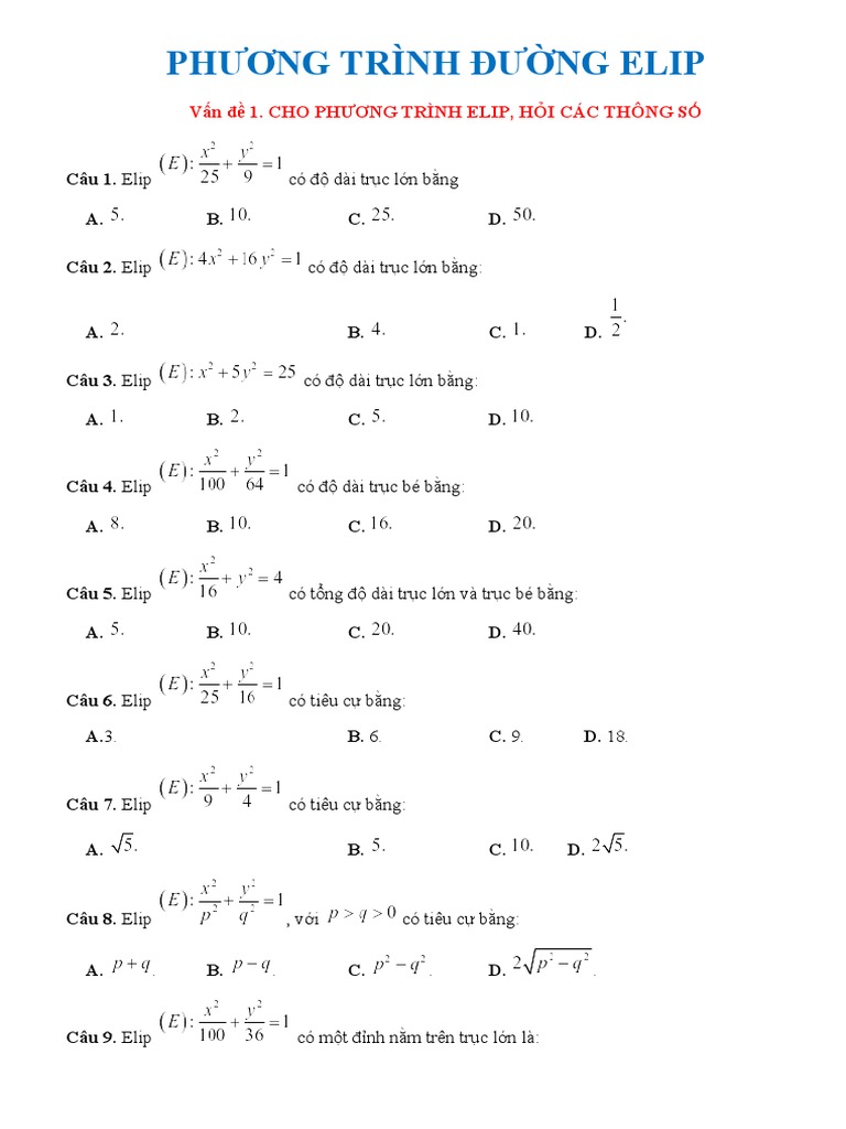Phuong Trinh Elip | PDF