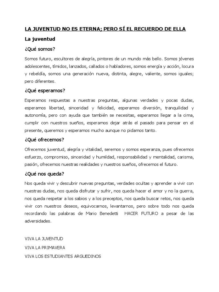 La Juventud No Es Eterna | PDF